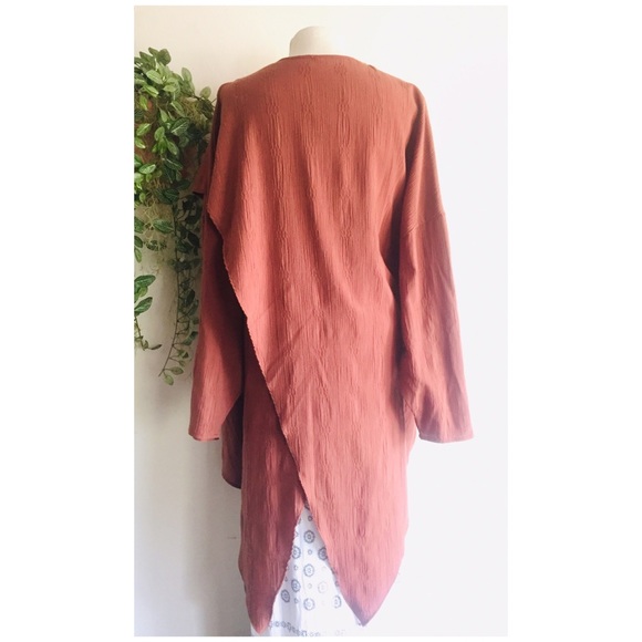 Vintage | Jackets & Coats | Vintage Burnt Orange Layered Flowy Jacket ...